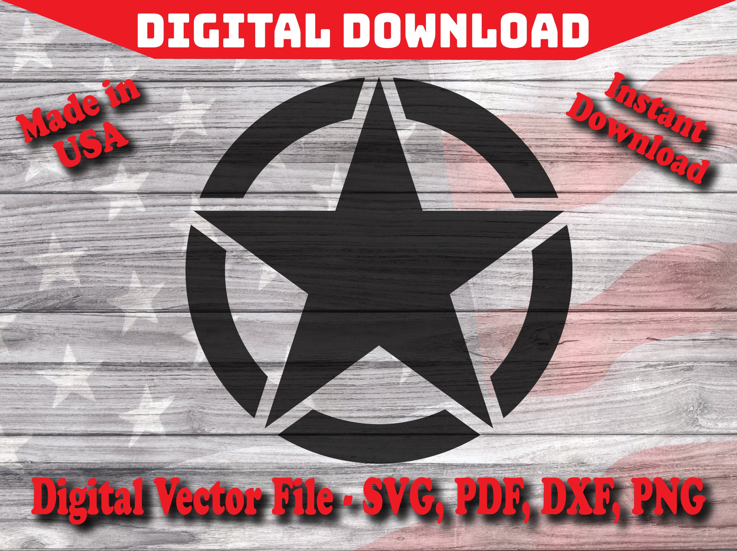 Army Military Star United States US Symbol Digital Instant | Etsy