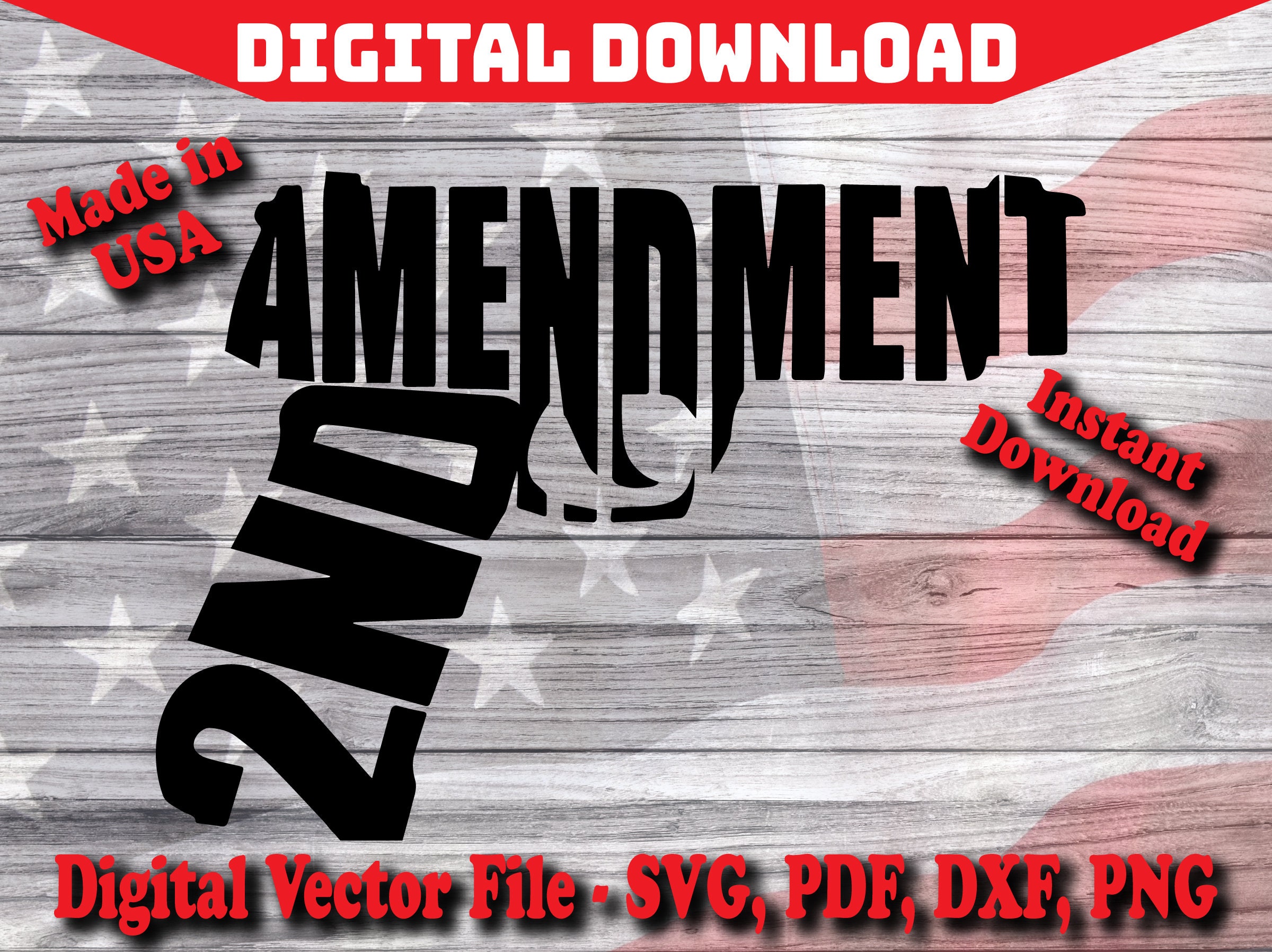 2ND Amendment Gun Design Digital Instant Download SVG | Etsy