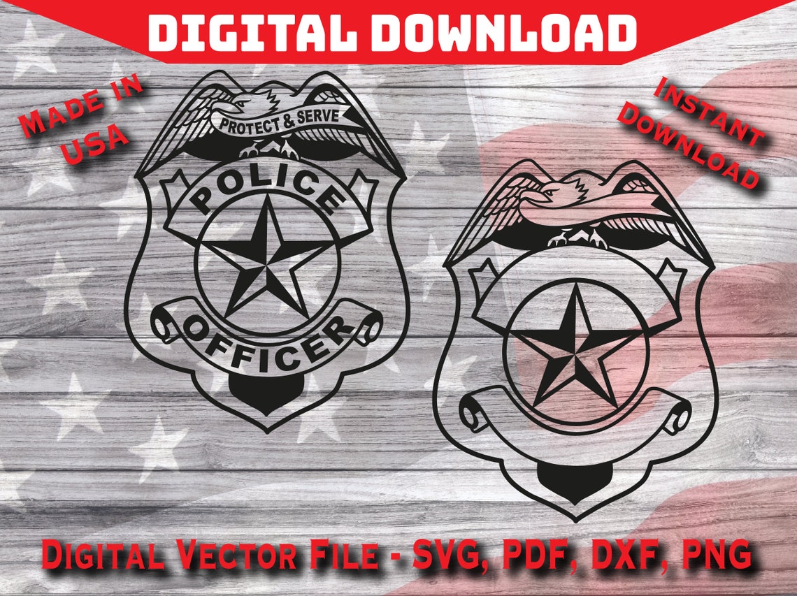 Easy Cut Police Officer Badge svg Cop Shield Law Enforcement | Etsy