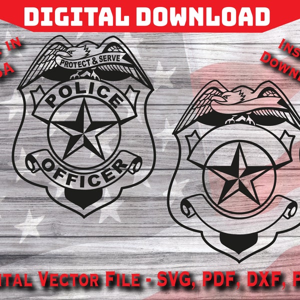 Police Badge Svg - Etsy