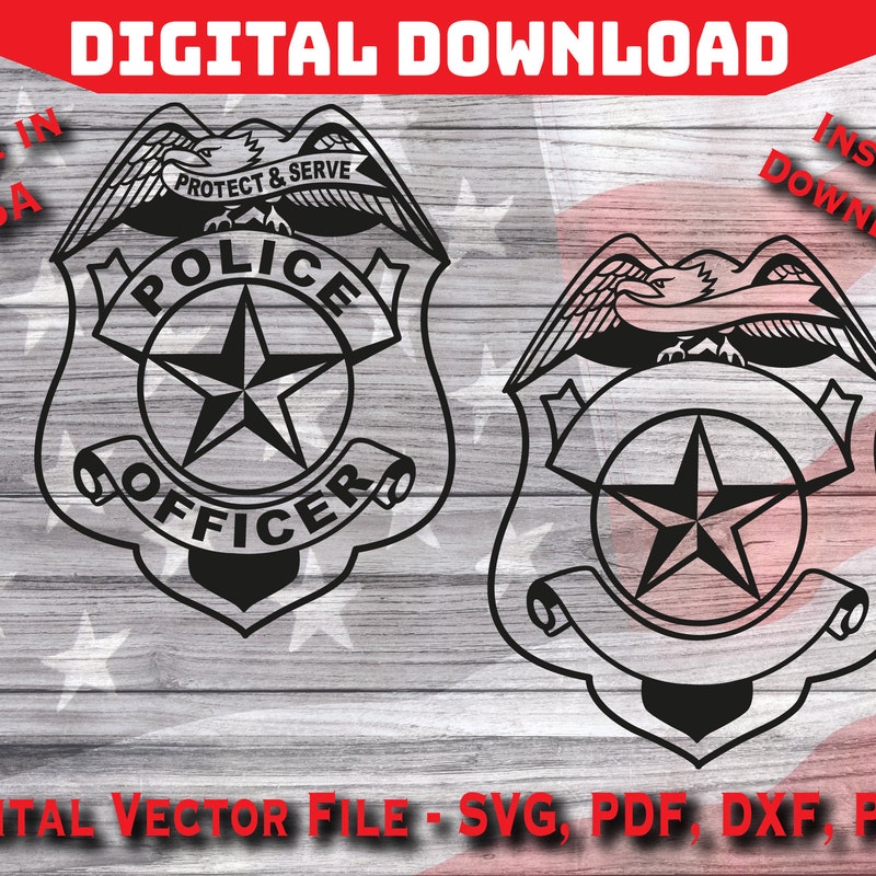 Police Badge Svg - Etsy