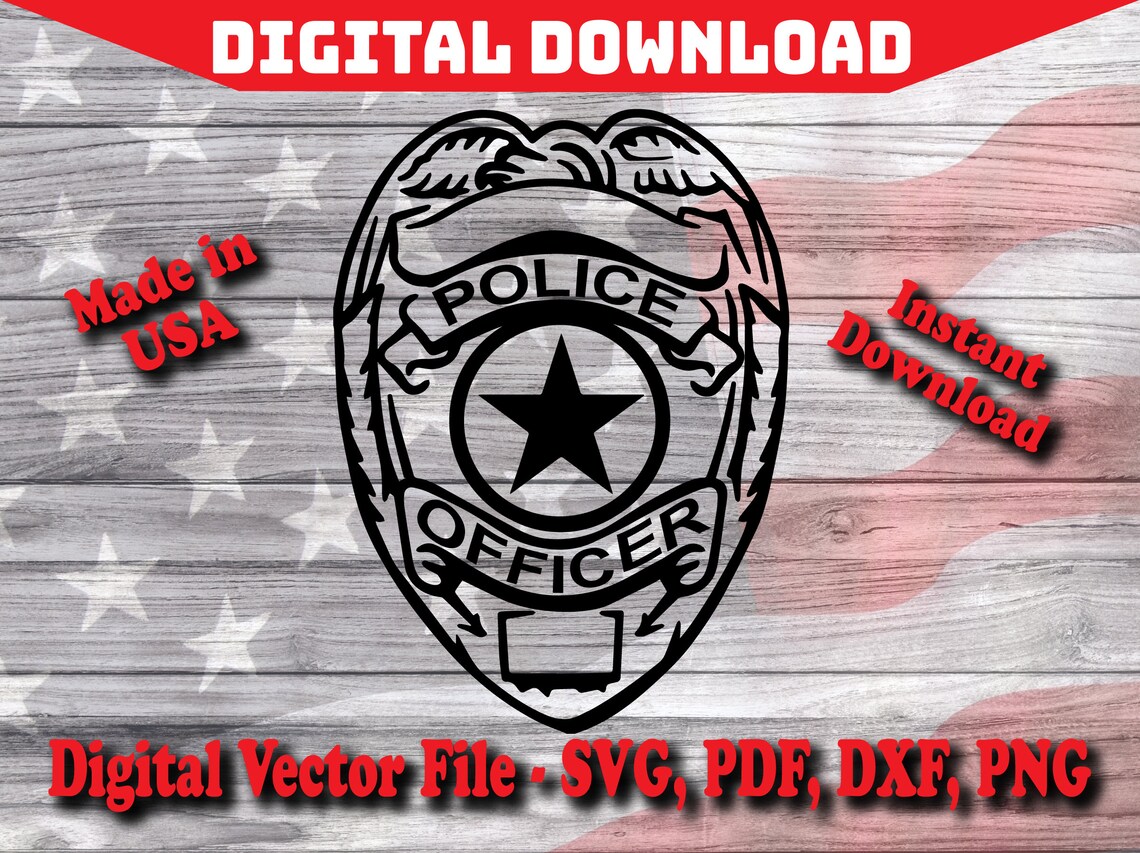 Police Officer Badge Svg, Cop Shield Law Enforcement First Responder ...