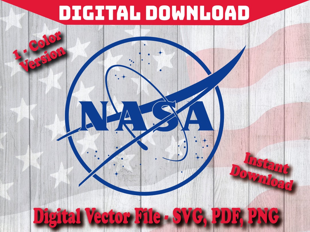 NASA Circle Logo 1 Color Digital Instant Download SVG, Silhouette ...