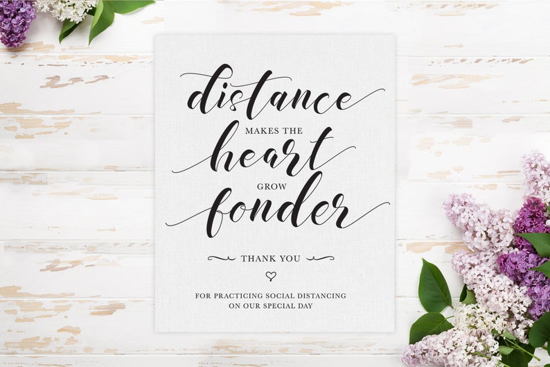 Editable Distance Makes the Heart Grow Fonder. Social - Etsy