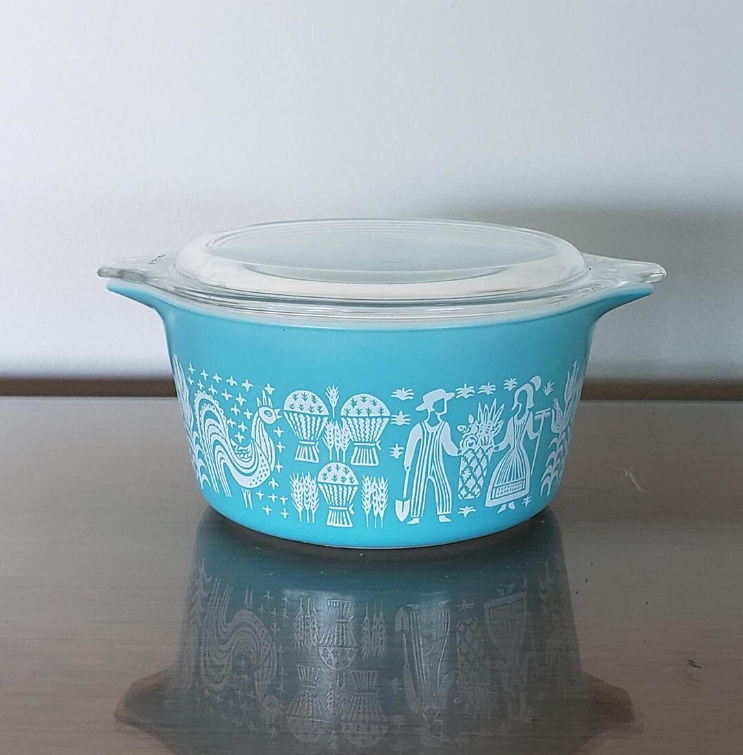 Vintage Pyrex Turquoise Butterprint Casserole - Etsy