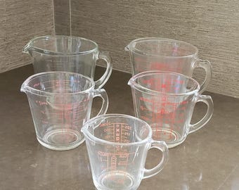Rare Vintage Pyrex #508 Glass Measuring Cup Red Letters D Handle One ...