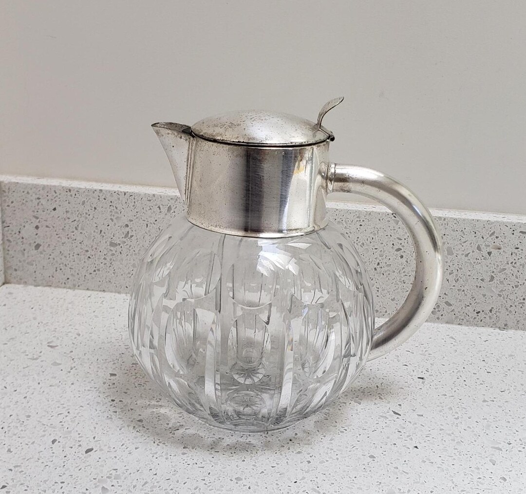 Vintage Cut Crystal Pitcher With Ice Insert - Etsy