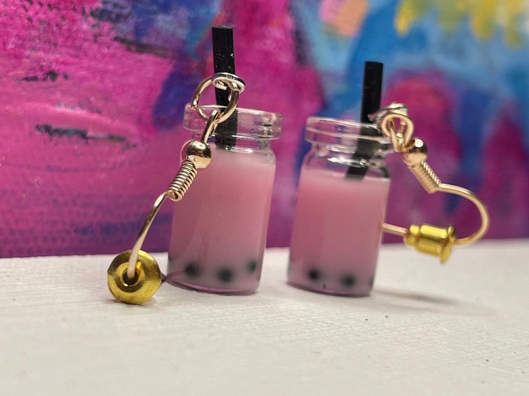Original Light Pink Boba Drop Earrings - Etsy