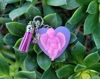 Purple Heart and Pink Angel Keychain 3 - Etsy