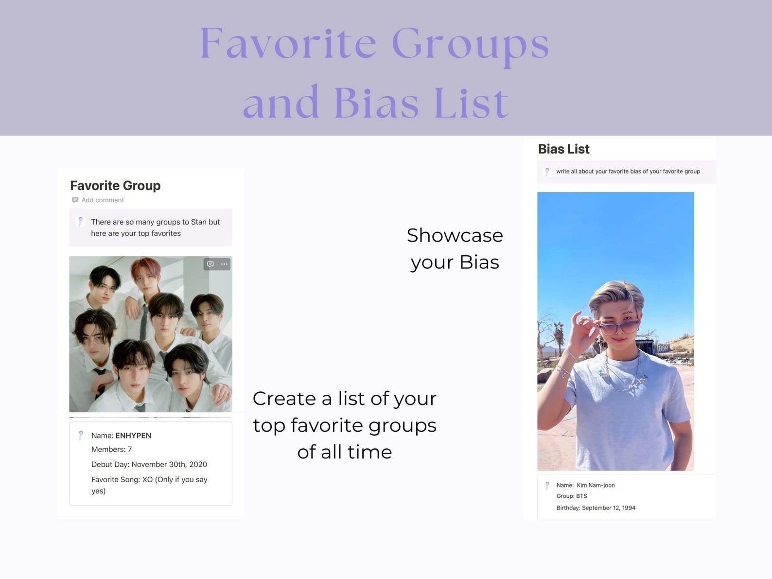 Ultimate K-pop Notion Dashboard: Concert, Album & Idol Tracker (notion ...