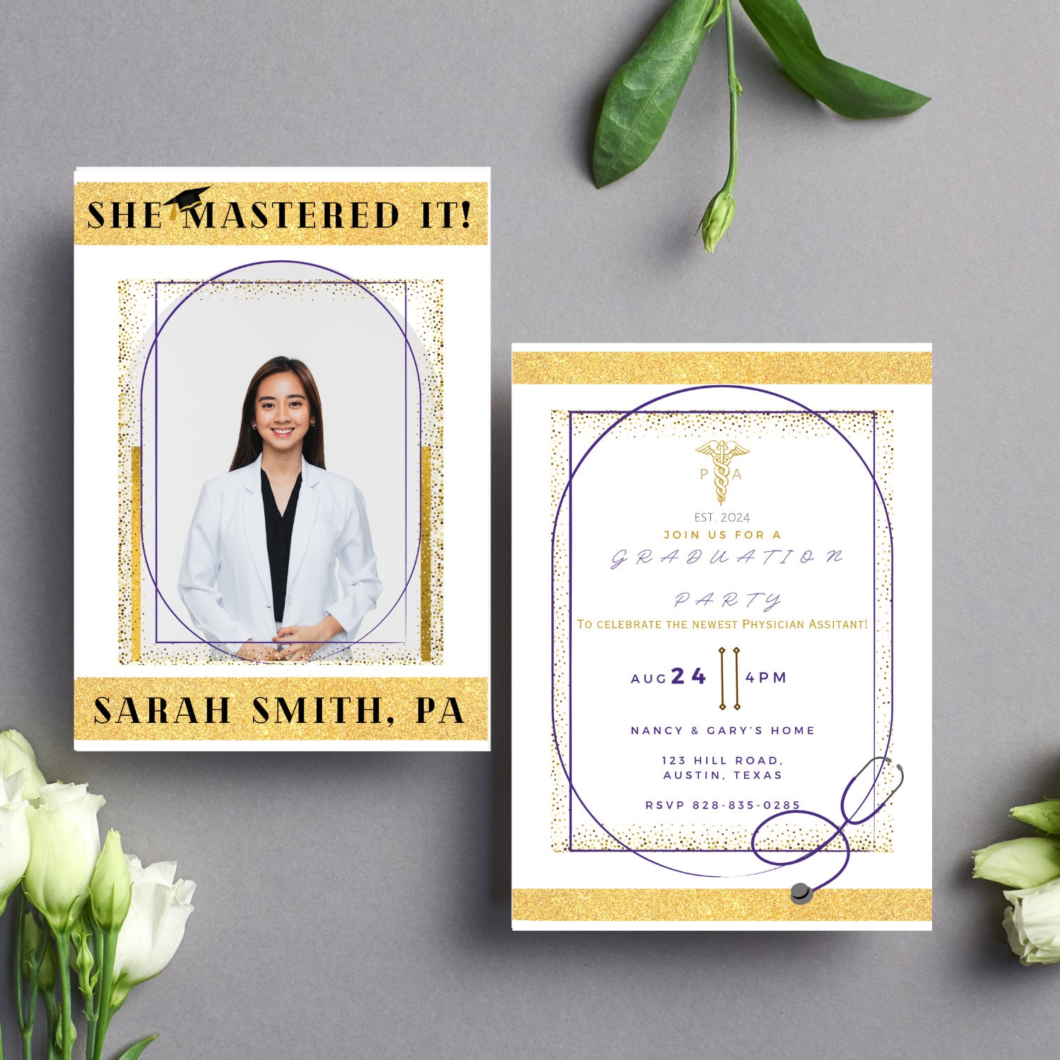 Mastered It! Master's Degree Physician Assistant Graduation Invitation ...