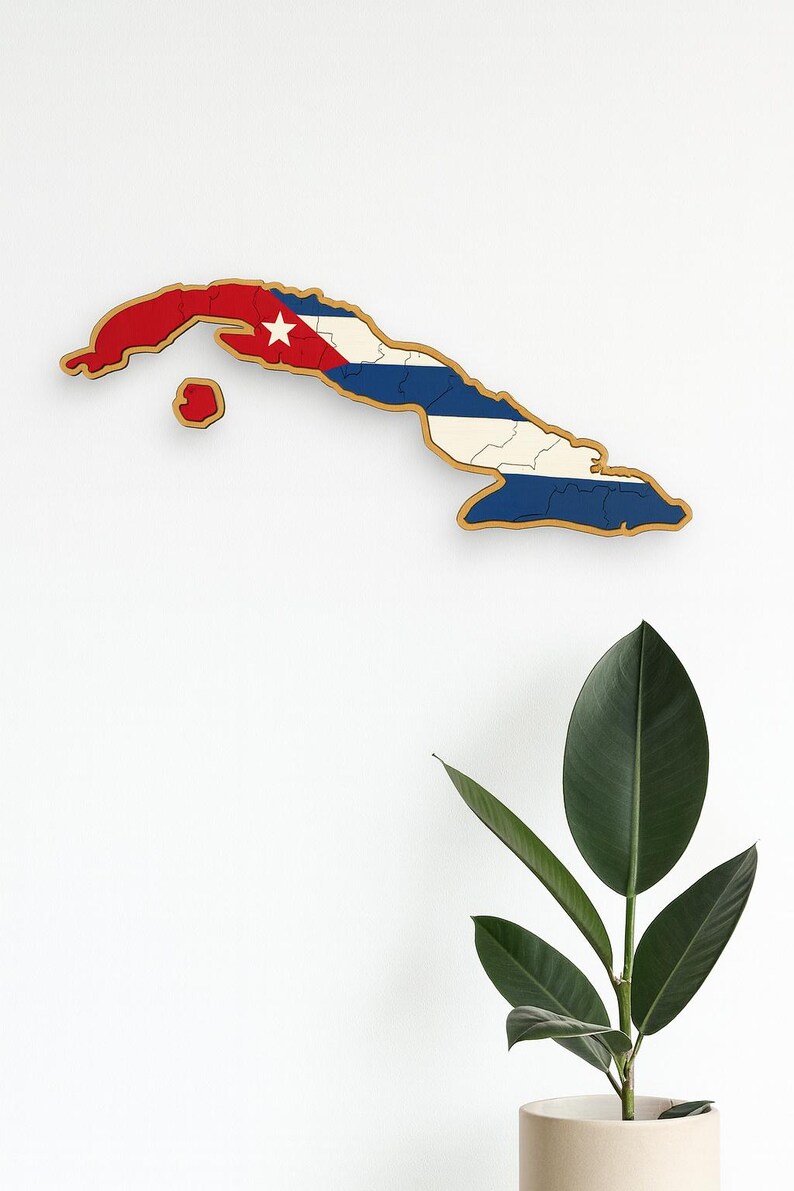 Handmade Wooden Map of Cuba 18 Inch | Cuban Wall Art | Cuban Home Decor ...