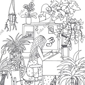 Erika Eclectik Self-portrait Coloring Book Page / Hand-drawn Coloring ...