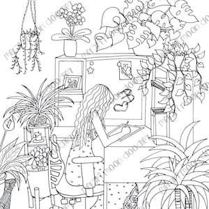 Erika Eclectik Self-portrait Coloring Book Page / Hand-drawn - Etsy