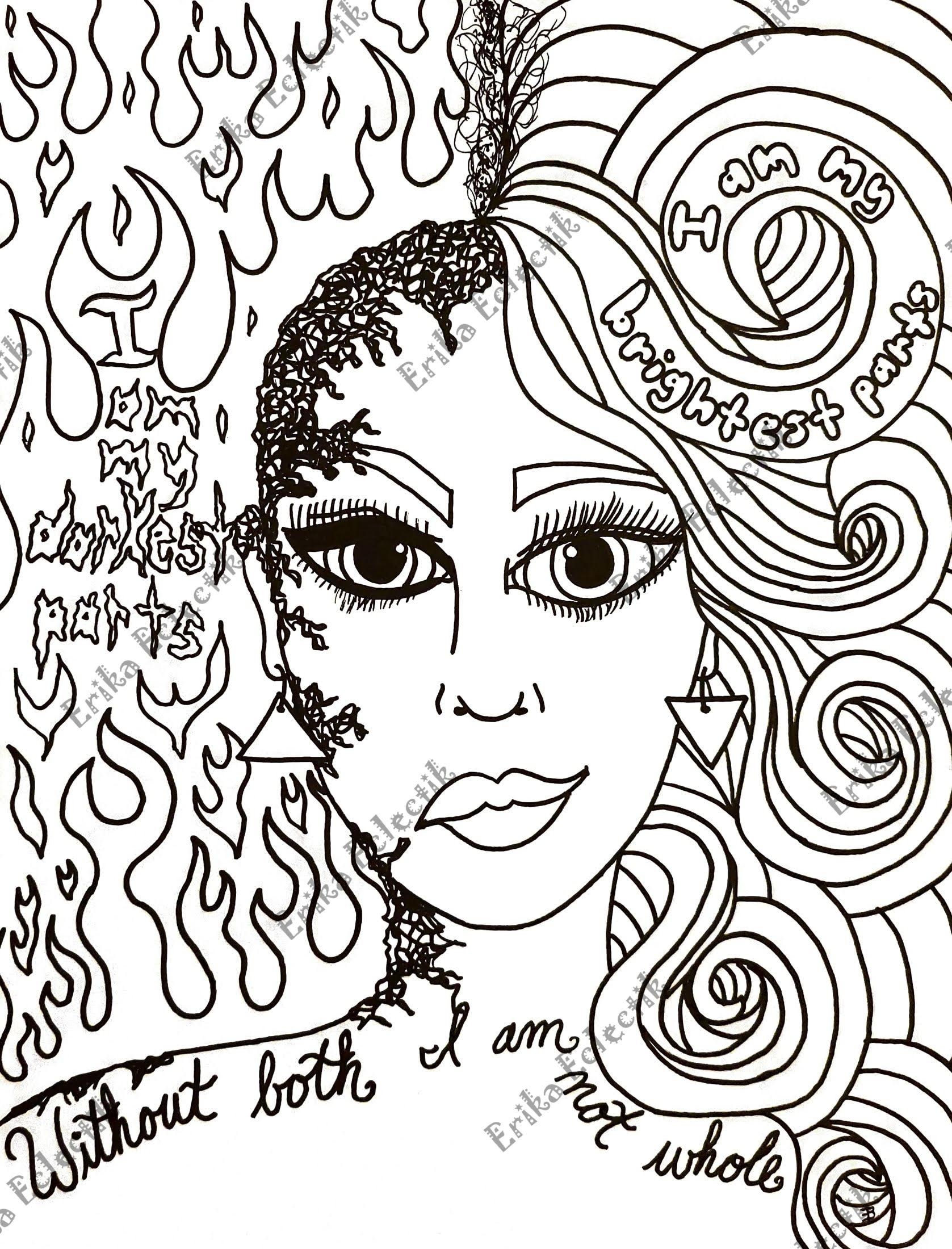 Mantras Pack of 6 Coloring Book Pages / Erika Eclectik Colouring Pages ...