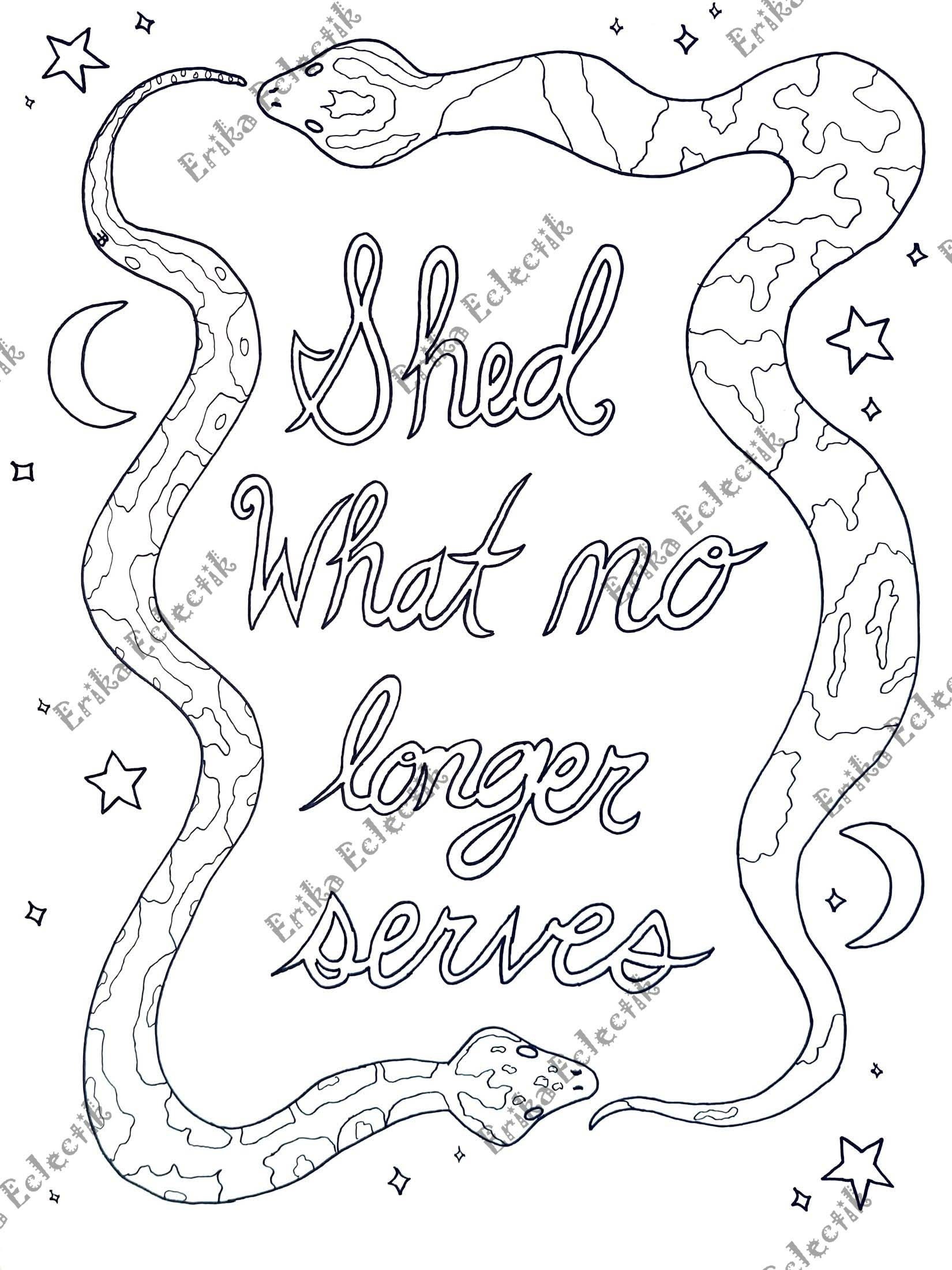 Mantras Pack of 6 Coloring Book Pages / Erika Eclectik Colouring Pages ...