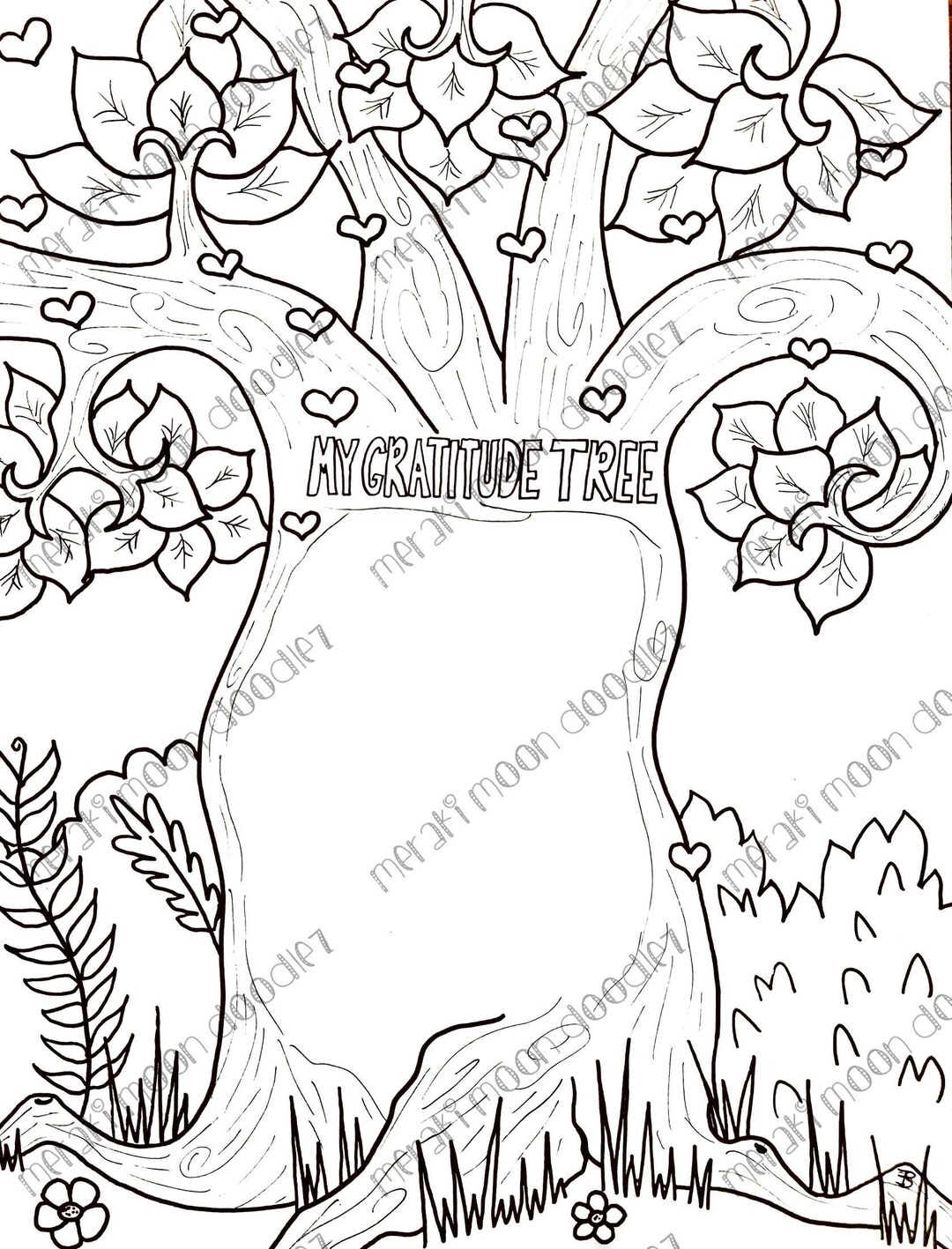 Gratitude Tree Activity Coloring Book Page / Gratitude - Etsy