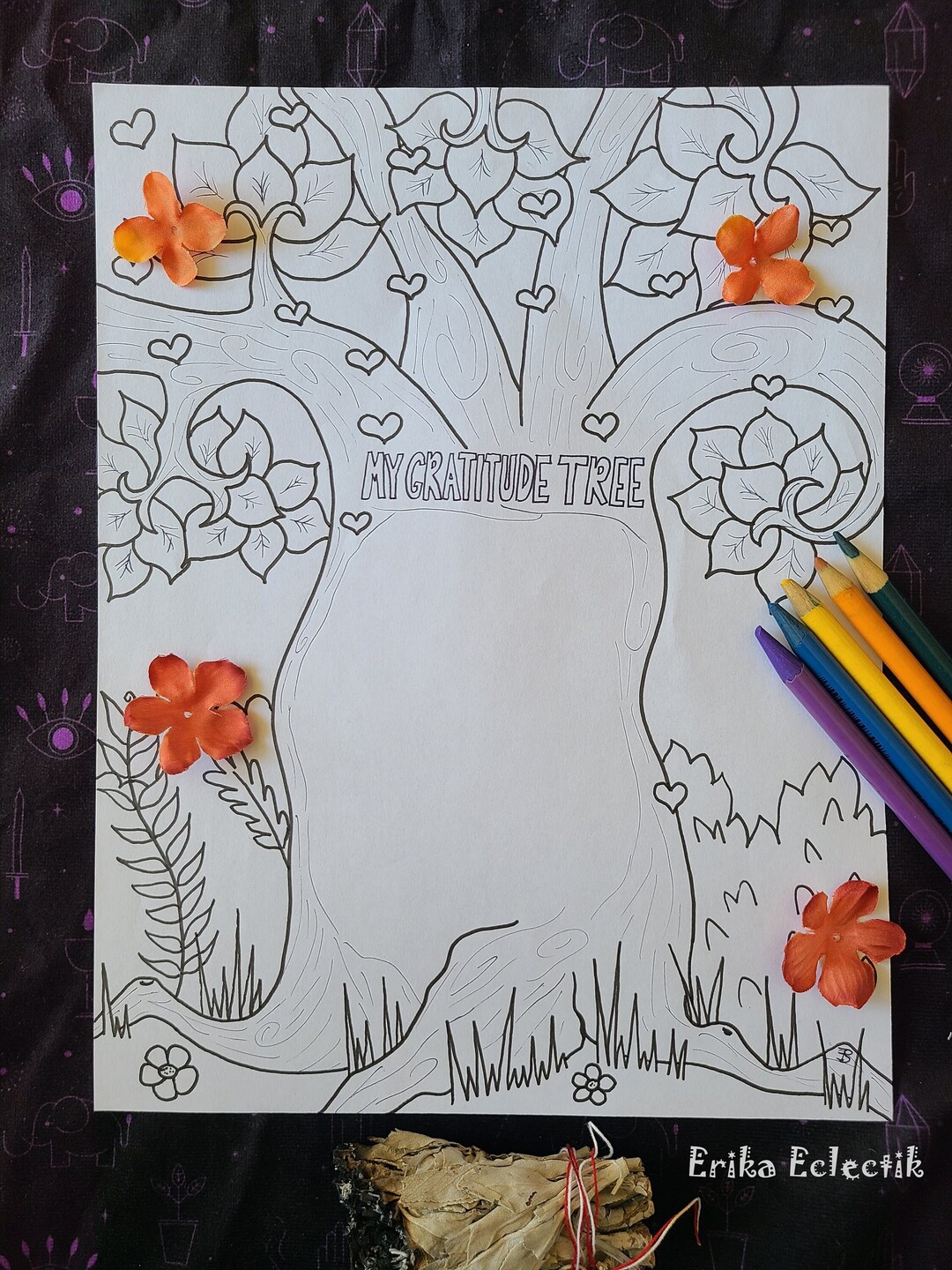 Gratitude Tree Activity Coloring Book Page / Gratitude Exercise ...