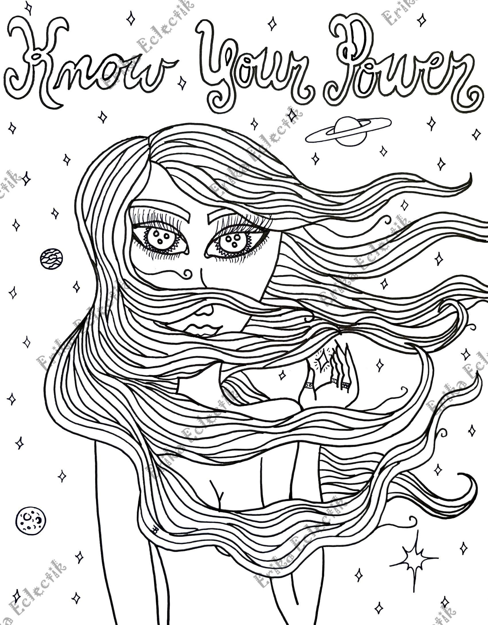 Mantras Pack of 6 Coloring Book Pages / Erika Eclectik Colouring Pages ...