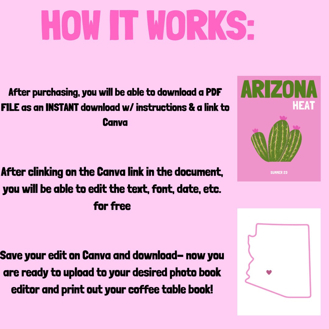 ARIZONA Travel Print Photo Book Template | Customizable Coffee Book ...