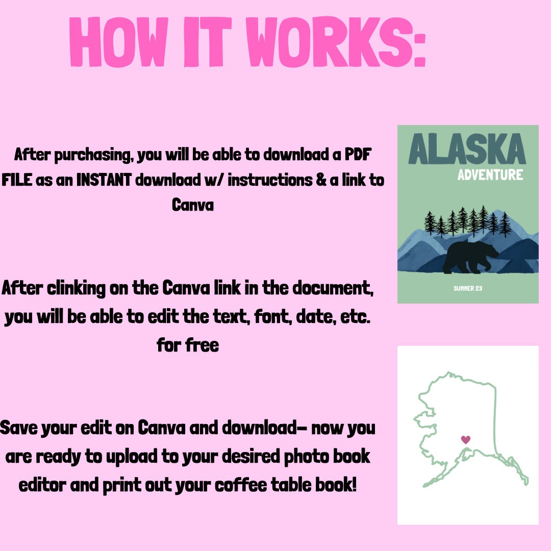 ALASKA Travel Print Photo Book Template | Customizable Coffee Book ...