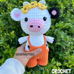 Cow Plush Sunflower Crochet Pattern | Cow Pattern | Cow Amigurumi PDF ...