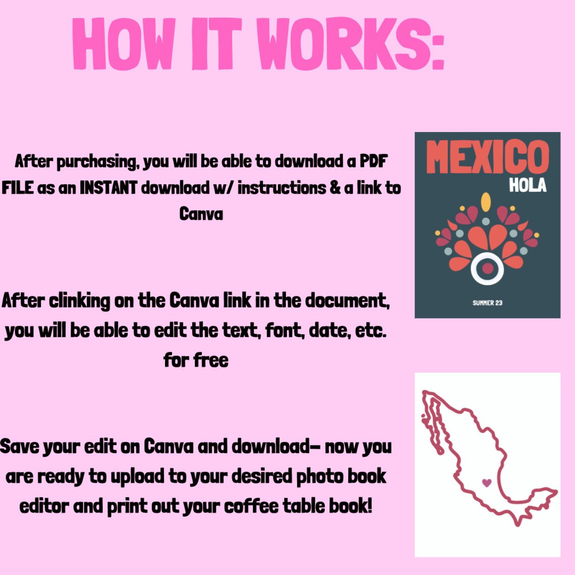 MEXICO Travel Print Photo Book Template | Customizable Coffee Book ...