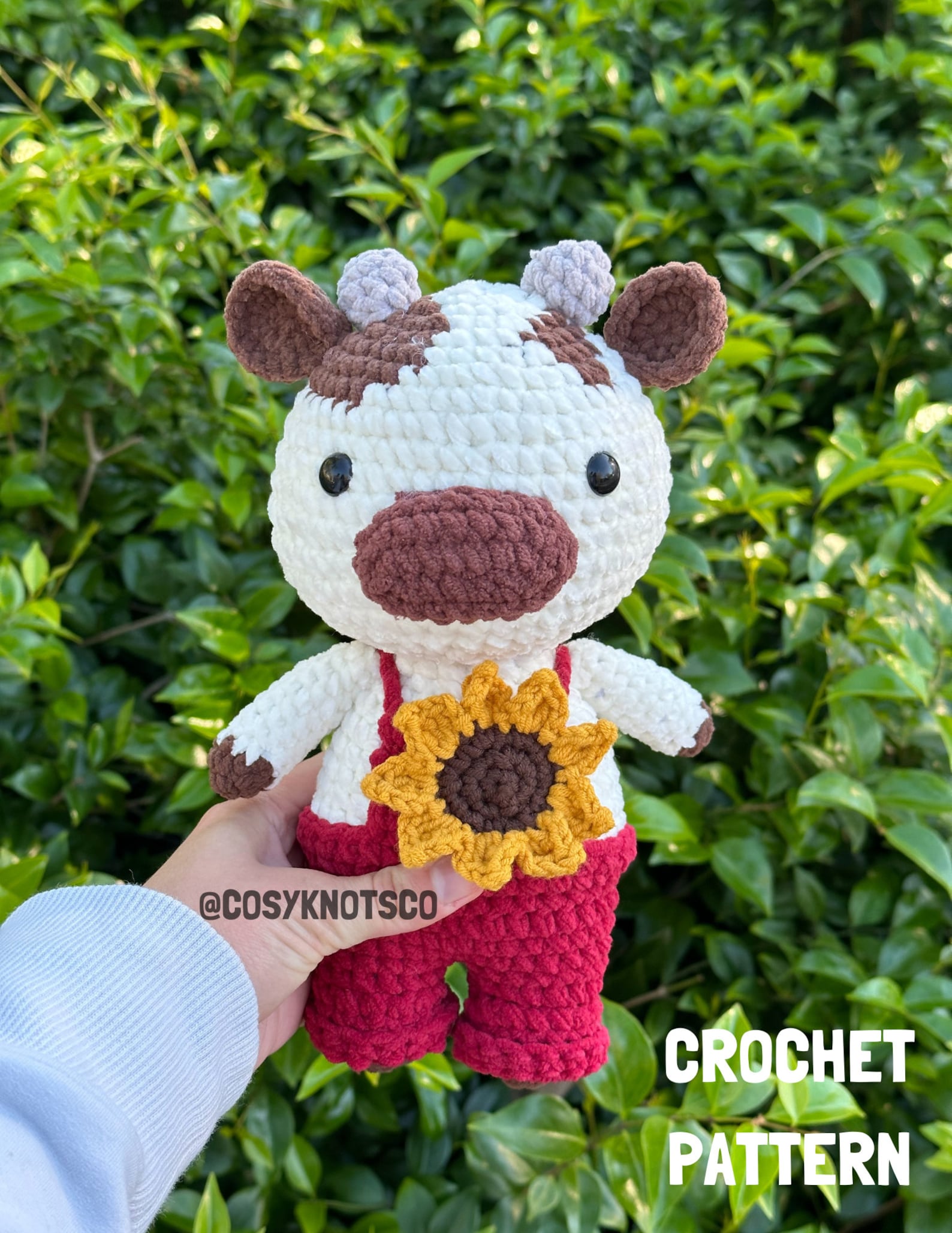 Cow Plush Sunflower Crochet Pattern | Cow Pattern | Cow Amigurumi PDF ...