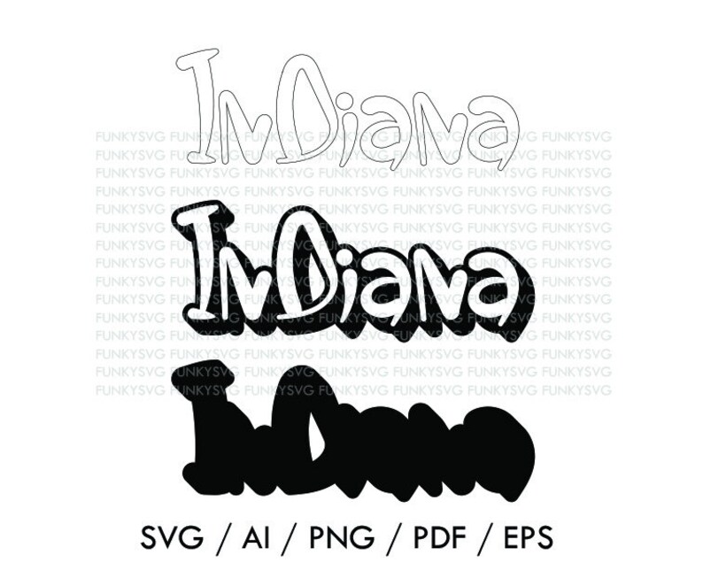 Indiana SVG Eps Png Illustrated Svg Home States Svg USA - Etsy