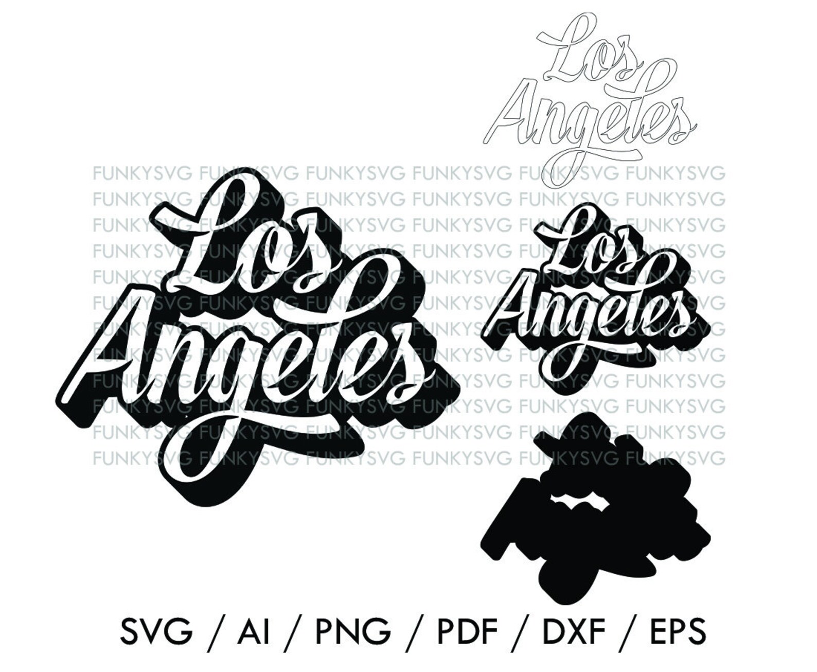 Los Angeles SVG Eps Png Illustrated Svg Home States Svg USA | Etsy