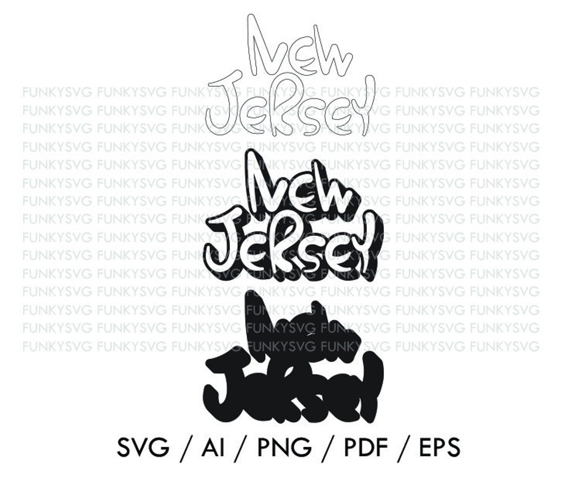 New Jersey SVG Eps Png Illustrated Svg Home States Svg USA - Etsy