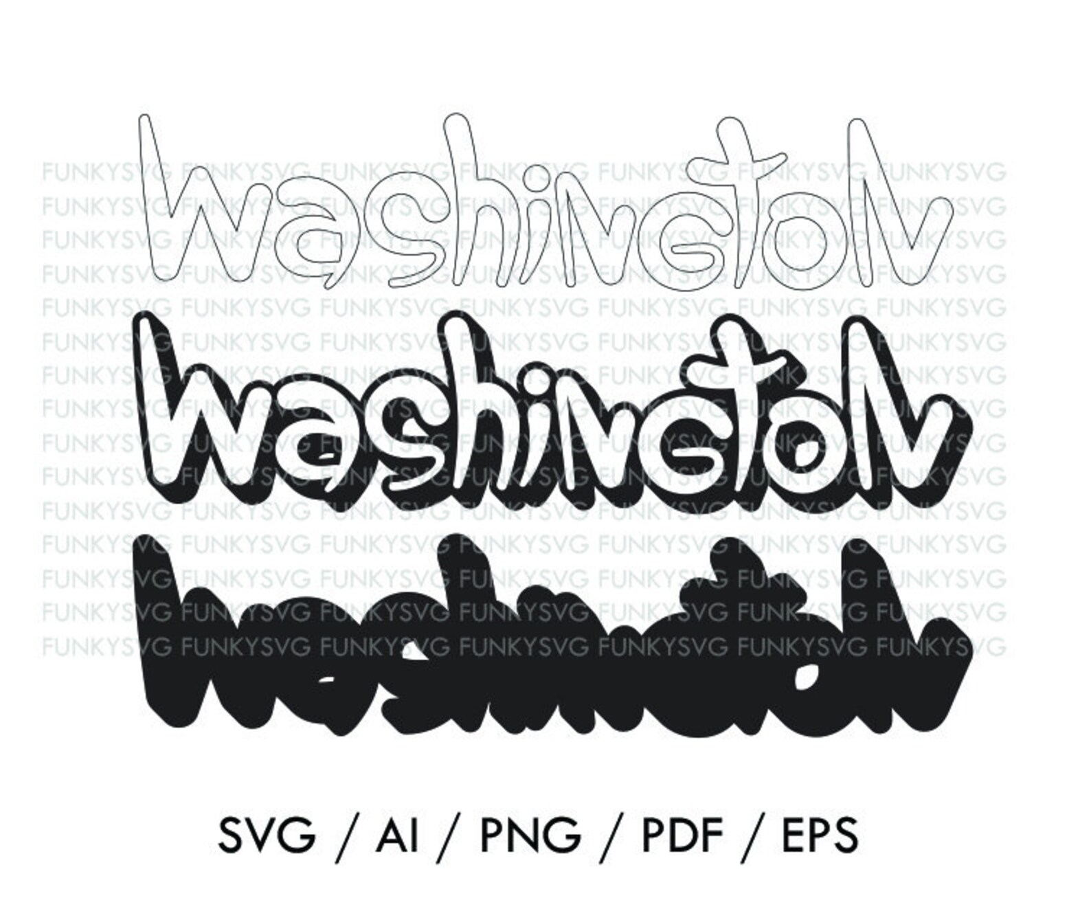 Washington SVG Eps Png Illustrated Svg Home States Svg USA - Etsy