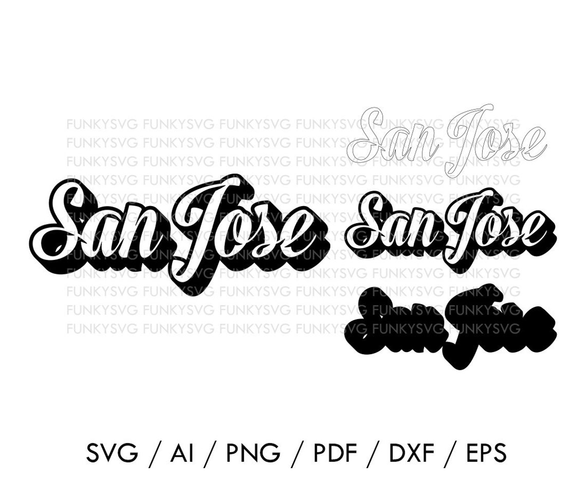San Jose SVG Eps Png Illustrated Svg Home States Svg USA - Etsy