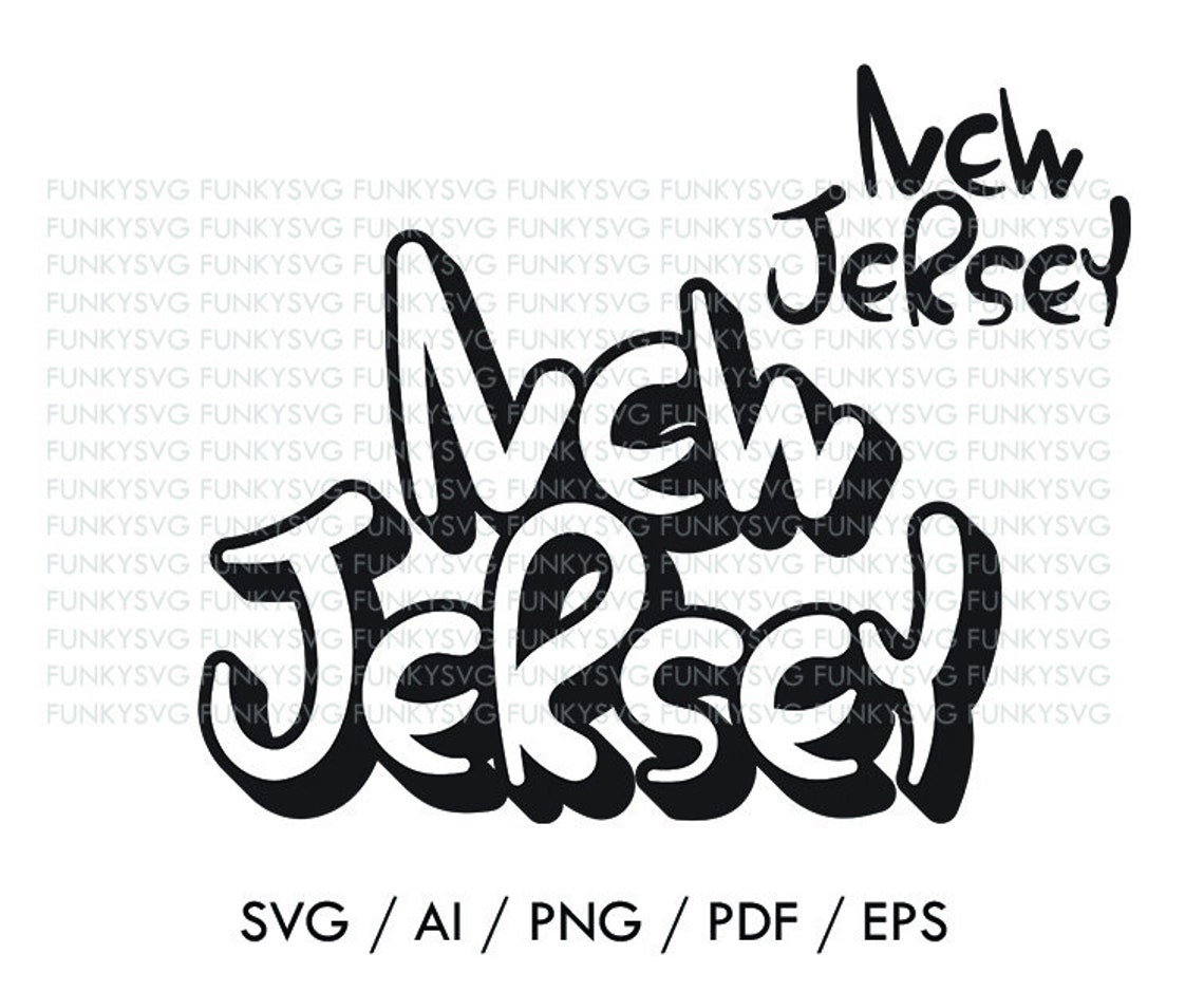 New Jersey SVG Eps Png Illustrated Svg Home States Svg USA - Etsy