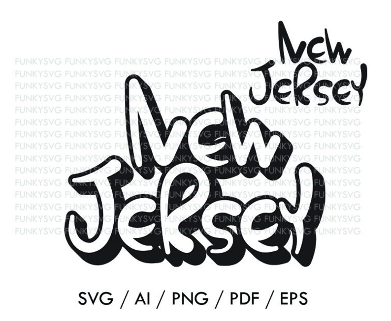 New Jersey SVG Eps Png Illustrated Svg Home States Svg USA - Etsy