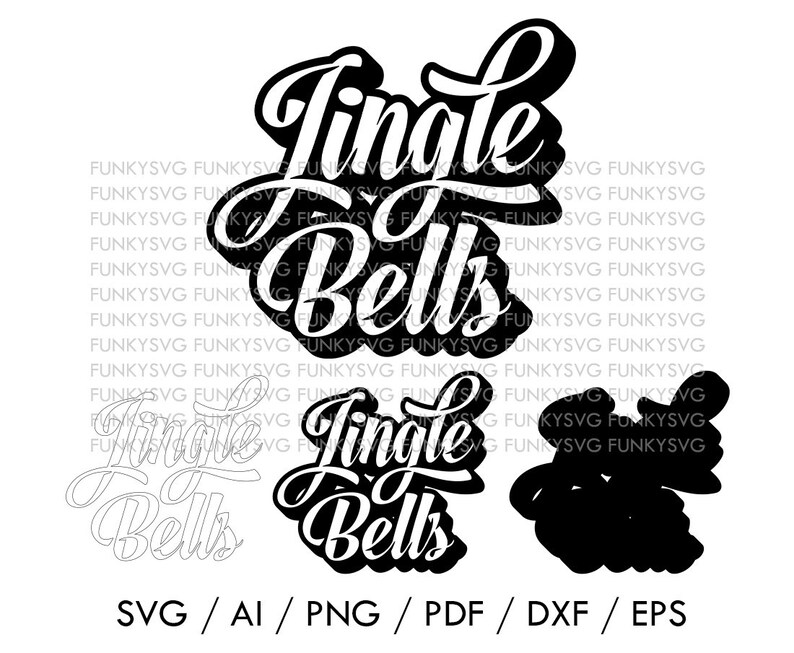 Jingle Bells SVG Eps Png Illustrated Svg Merry Christmas - Etsy