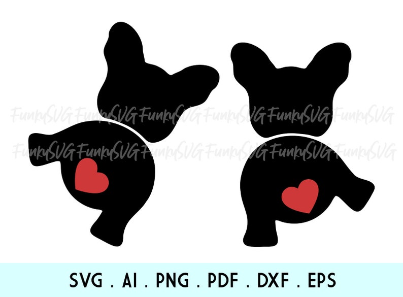 Frenchie Bulldog SVG EPS PNG Illustrated Svg Dog Butt Svg | Etsy