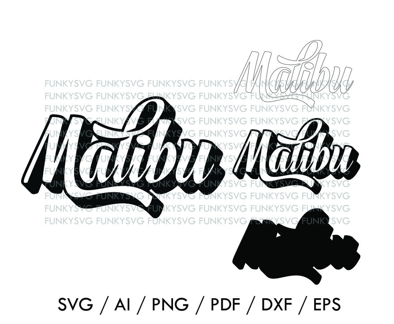 Malibu SVG Eps Png Illustrated svg Home States Svg USA Svg - Etsy México