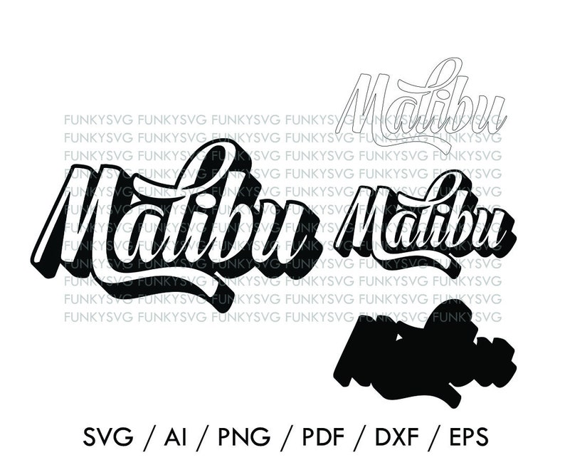 Malibu SVG Eps Png Illustrated Svg Home States Svg USA Svg - Etsy