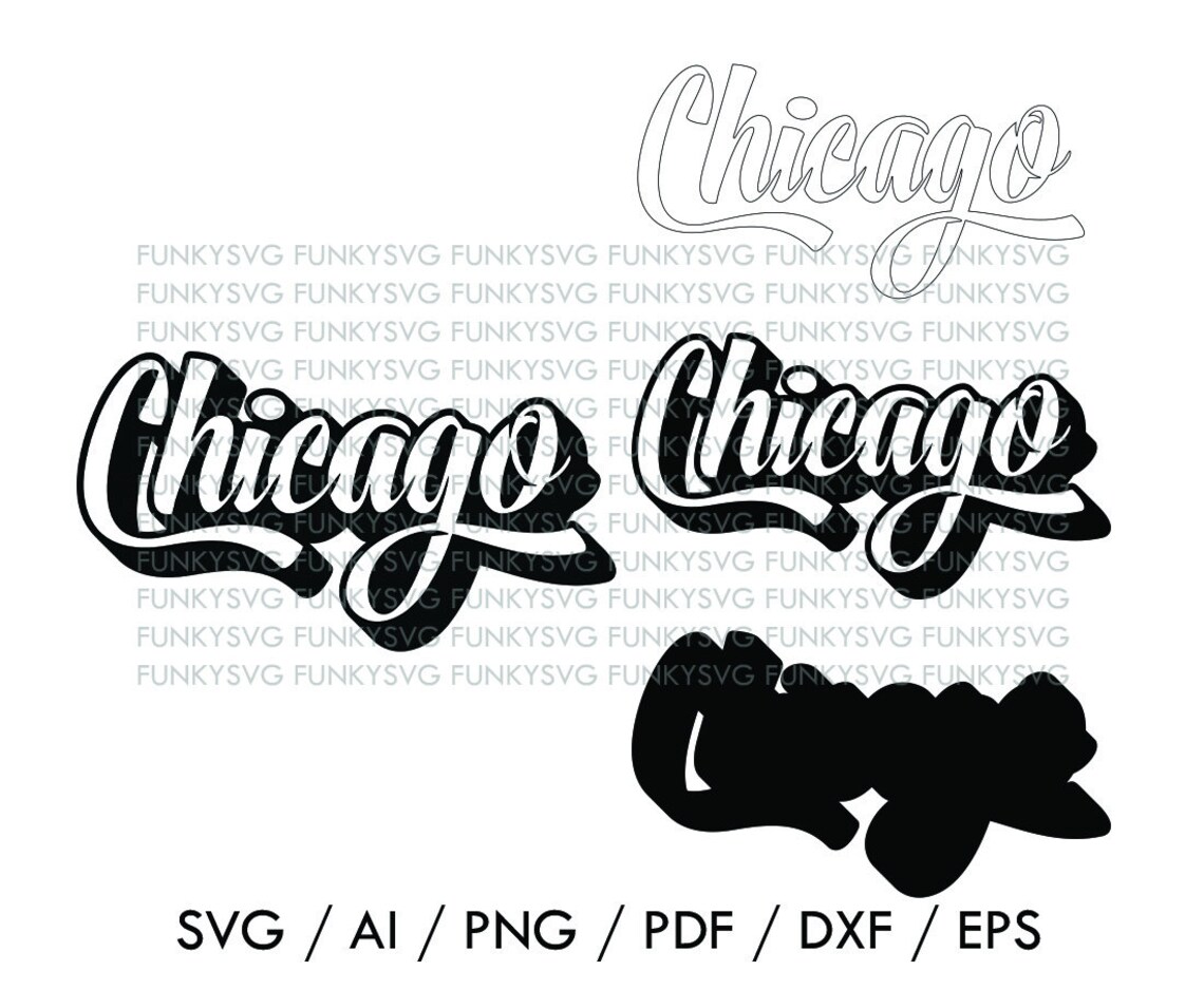 Chicago SVG Eps Png Illustrated svg Home States Svg USA | Etsy