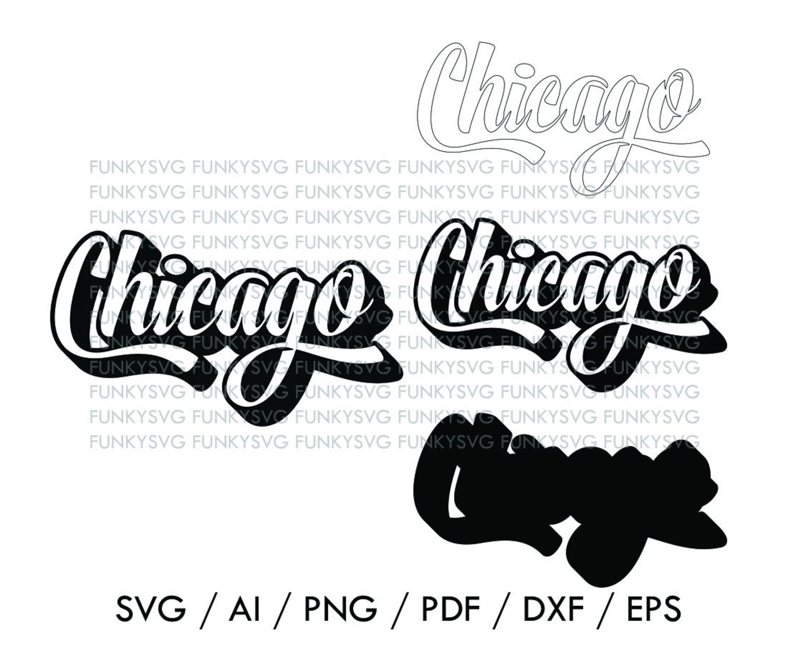 Chicago SVG Eps Png Illustrated Svg Home States Svg USA - Etsy Canada
