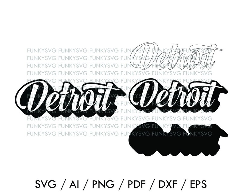 Detroit SVG Eps Png Illustrated Svg Home States Svg USA - Etsy
