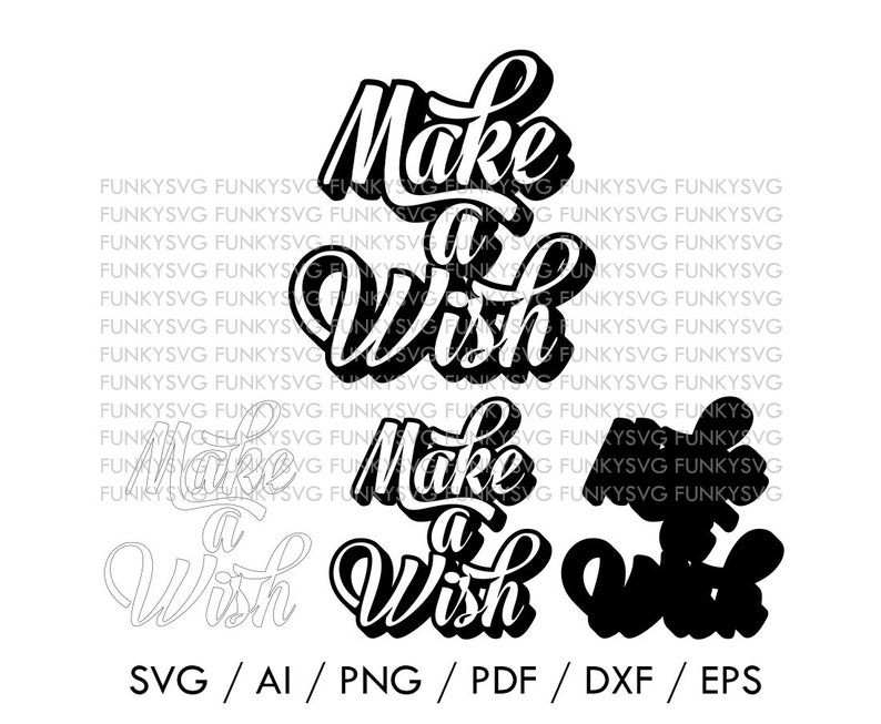 Make A Wish SVG Eps Png Illustrated svg Merry Christmas Svg | Etsy