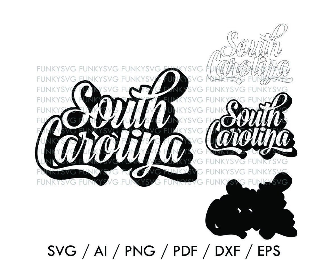 South Carolina SVG Eps Png Illustrated svg Home States Svg | Etsy