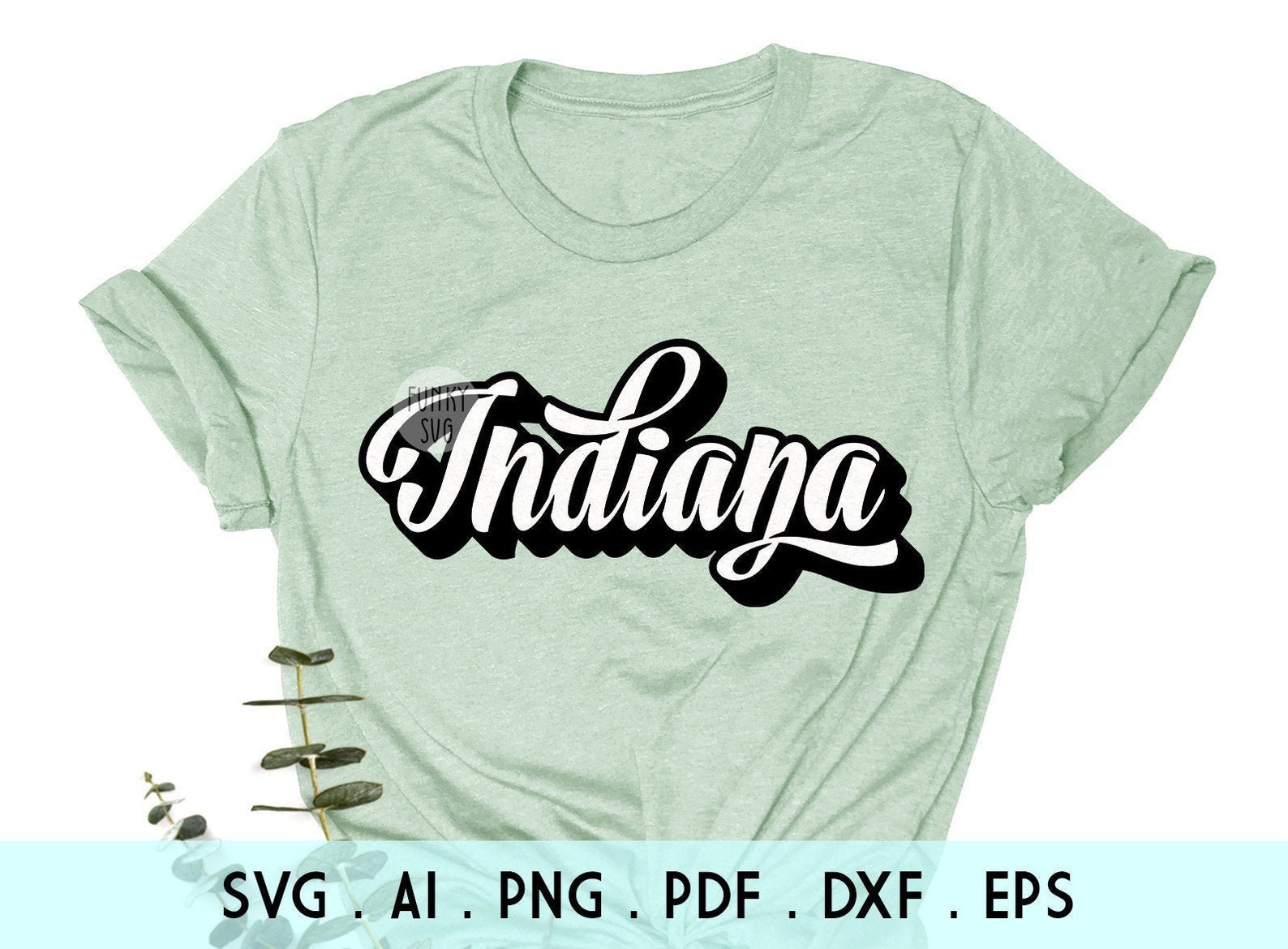 Indiana SVG Eps Png Illustrated Svg Home States Svg USA - Etsy Canada