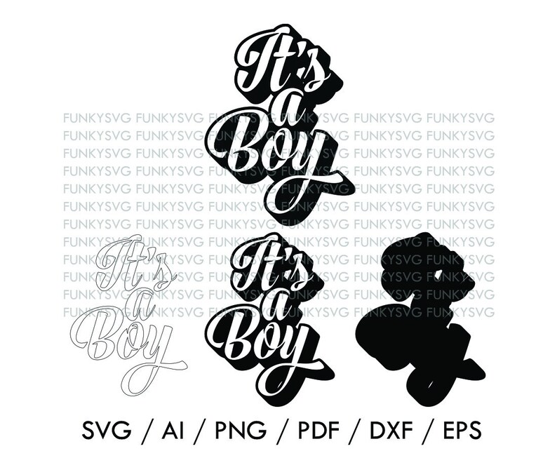 It's a Boy SVG Eps Png Illustrated svg Gender Reveal | Etsy