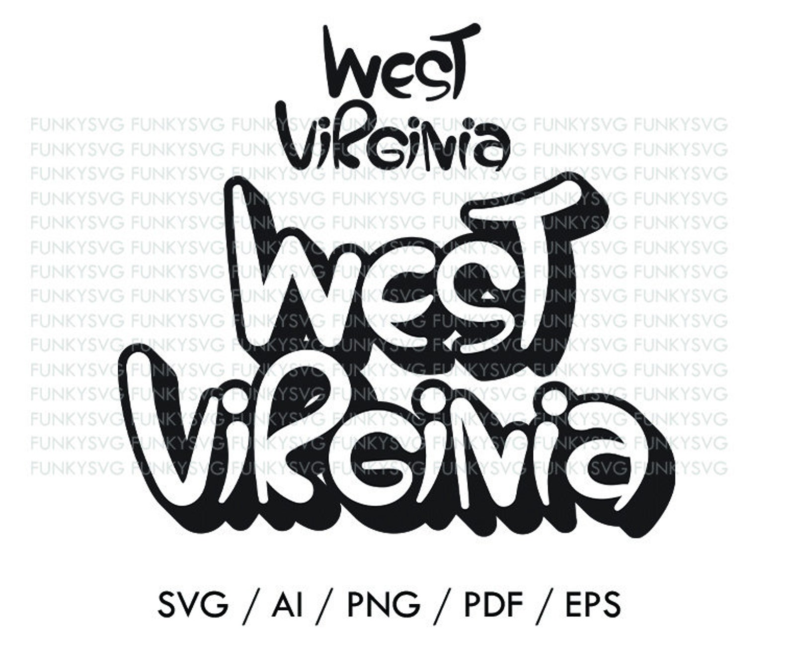 West Virginia SVG Eps Png Illustrated svg Home States Svg | Etsy