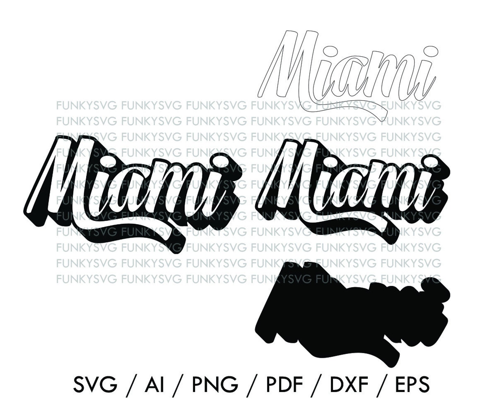 Miami SVG Eps Png Illustrated Svg Home States Svg USA SVG | Etsy