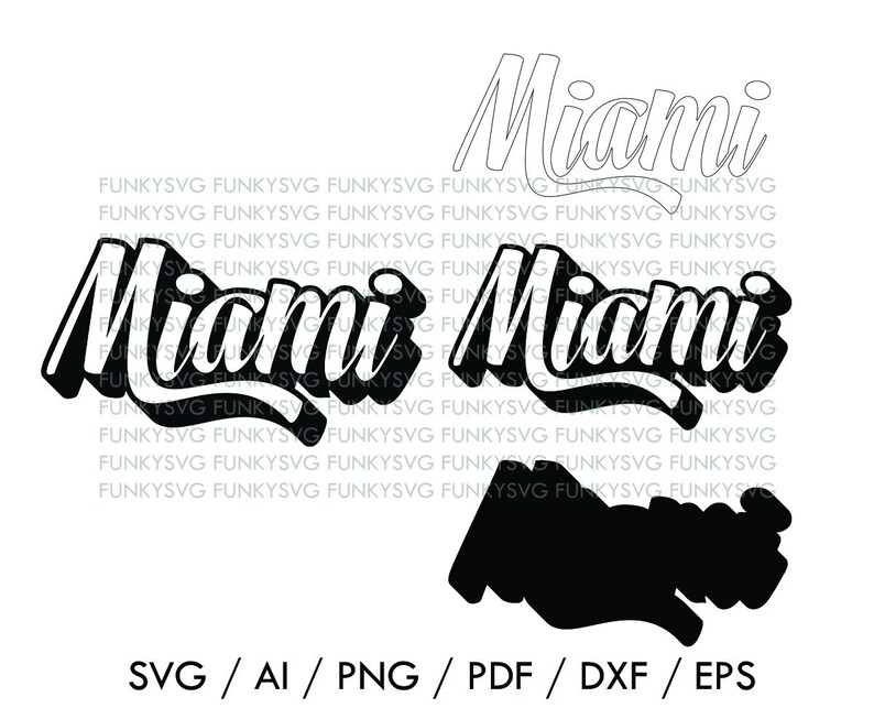 Miami SVG Eps Png Illustrated Svg Home States Svg USA SVG | Etsy