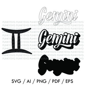 Gemini - Hand Illustrated SVG Eps Png, Constellation Svg, Zodiac Svg ...